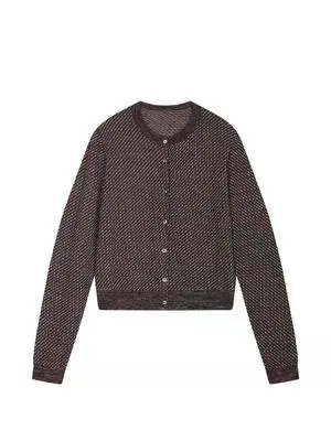 JNBY Geometric-pattern Cropped Cardigan - Brown