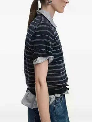 JNBY Striped Cropped Cardigan