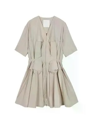 JNBY Draped-waist Short-sleeve Mini Dress