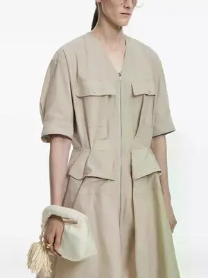 JNBY Draped-waist Short-sleeve Mini Dress