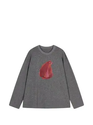 JNBY Cat-print Long-sleeve T-shirt - Grey