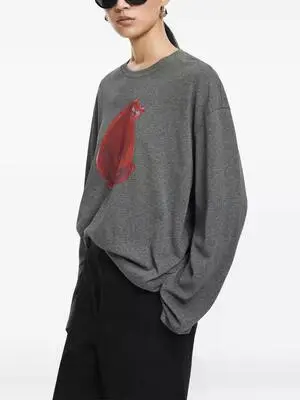 JNBY Cat-print Long-sleeve T-shirt