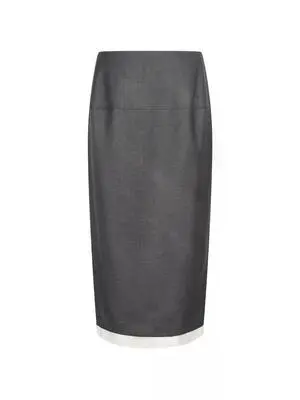 LESS Contrast-trim Midi Skirt
