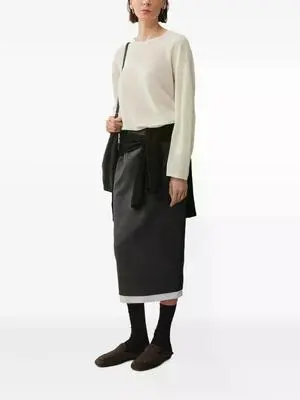 LESS Contrast-trim Midi Skirt