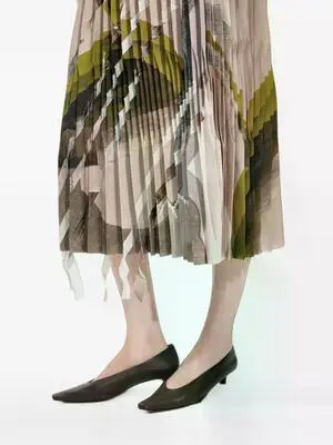 JNBY Abstract-print Pleated A-line Midi Skirt
