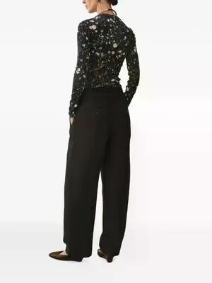 LESS Floral-print Long-sleeved T-shirt