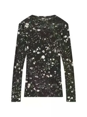 LESS Floral-print Long-sleeved T-shirt