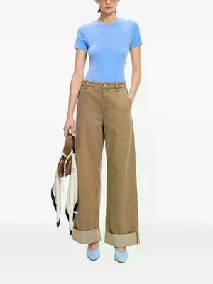 JNBY Straight-leg Turn-up Jeans - Brown