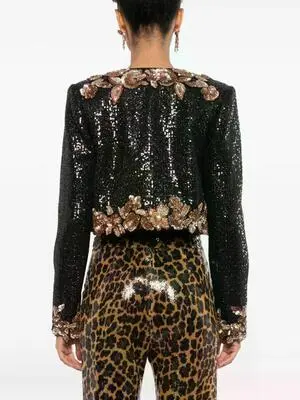 Pamella Roland Sequinn Cropped Jacket