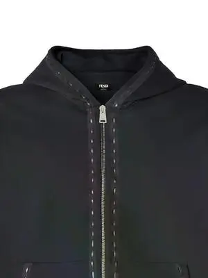 Fendi Contrast-stitch Zip-up Hoodie