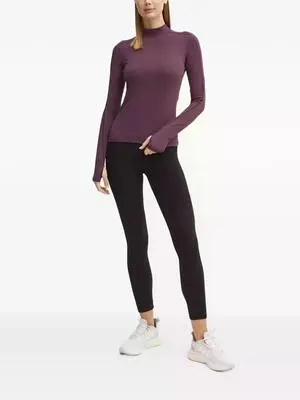 REEBOK Logo Detail Mock Neck Long Sleeve Top