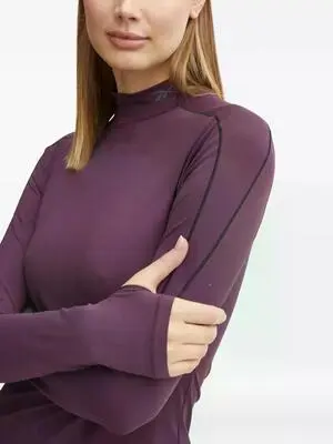 REEBOK Logo Detail Mock Neck Long Sleeve Top