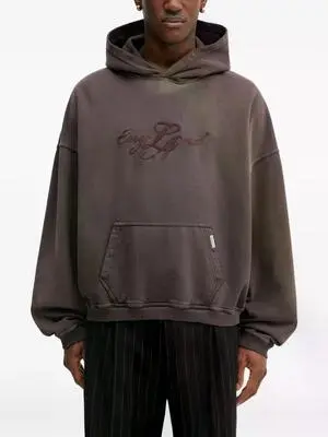 REPRESENT Embroidered Hooded Sweatshirt - Grey