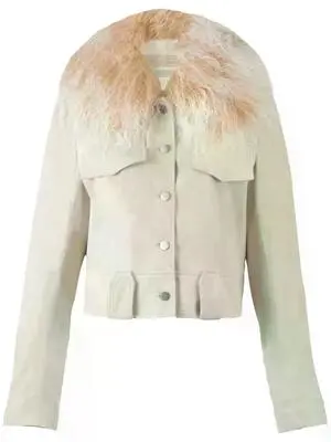 DANCASSAB Fanny Shearling-collar Suede Jacket