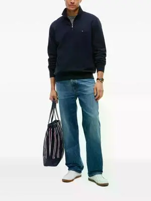 Tommy Hilfiger Quarter-zip Logo-embroidered Sweatshirt