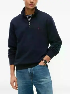 Tommy Hilfiger Quarter-zip Logo-embroidered Sweatshirt