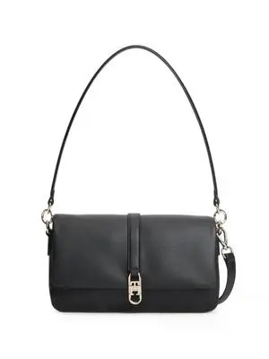 Tommy Hilfiger Logo-plaque Pebbled-effect Shoulder Bag - Black