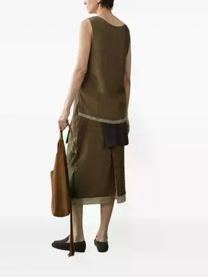 LESS Polka-dot Silk Midi Skirt