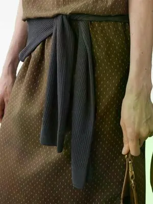 LESS Polka-dot Silk Midi Skirt