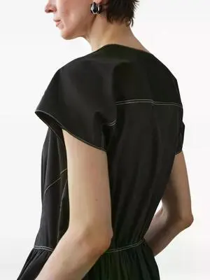 LESS Contrast-stitched Sleeve Maxi Dress