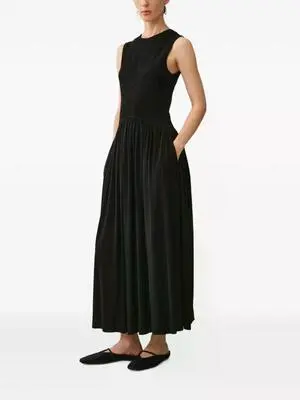 LESS Shirred Sleeve Maxi Dress - Black