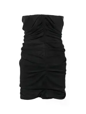 Alex Perry Strapless Tucked Mini Dress - Black