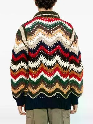 Sacai Mix-crochet Knitted Blouson