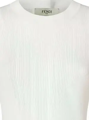 Fendi Ribbed Short-sleeve Sweater