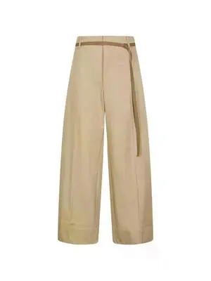 CROQUIS Belted Straight-leg Trousers - Neutrals