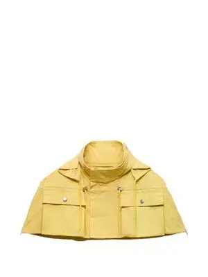 Prada Hooded Flap-pocket Cape - Yellow