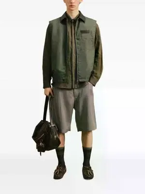 CROQUIS Zip-up Pocket-detail Vest - Green
