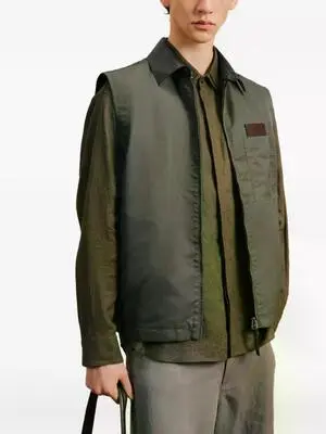 CROQUIS Zip-up Pocket-detail Vest - Green