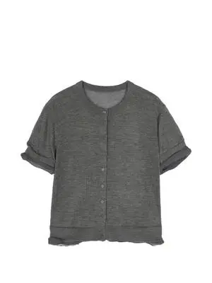 LESS Short-sleeved Cardigan - Grey