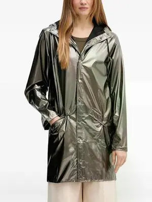 Rains Button-up Hooded Coat - Grey