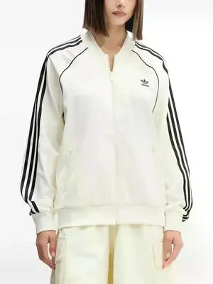 Adidas Sst Zip Striped Sweatshirt - Neutrals