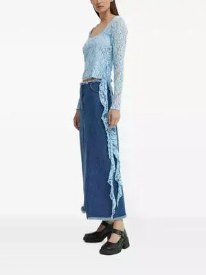 RÉSUMÉ Lace V-neck Top - Blue