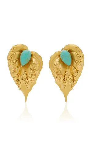 ANABELA CHAN Poison Ivy 24k Gold And Aluminum Earrings - Turquoise