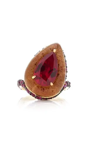 ANABELA CHAN Beetroot Elixir 18k Yellow Gold Gem And Ruby Ring - Pink