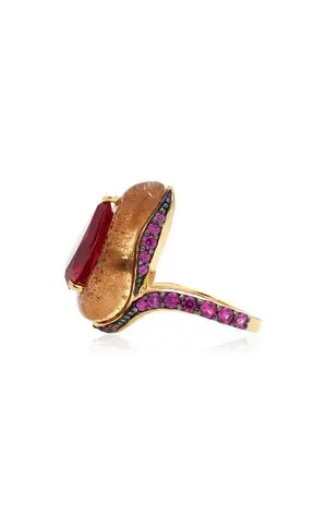 ANABELA CHAN Beetroot Elixir 18k Yellow Gold Gem And Ruby Ring