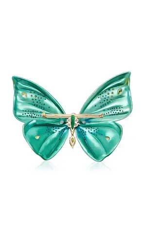 ANABELA CHAN Aurora Butterfly 18k Yellow Gold Multi-stone Brooch