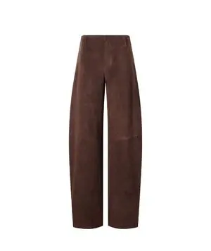 Stouls Valadon Paneled Suede High-waist Wide-leg Pants - Brown