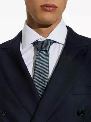 Brioni Patterned Silk Tie - Blue