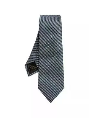 Brioni Patterned Silk Neck Ties - Blue