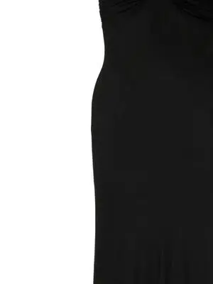 HERVE L. LEROUX Jersey Pleated Fishtail Gown