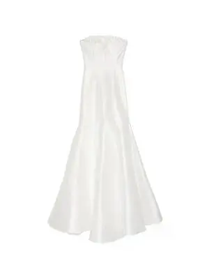 ISABEL SANCHIS Ruched Strapless Gown - White
