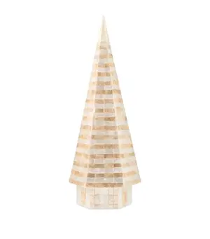 MACKENZIE-CHILDS Medium Capiz Mocha Tree Ornament - Beige