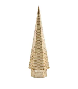 MACKENZIE-CHILDS Large Capiz Mocha Tree Ornament - Beige
