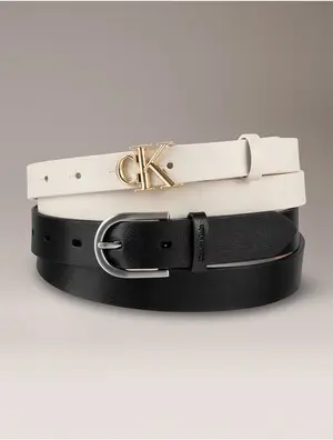Calvin Klein Monogram 2-pack Belt - Black