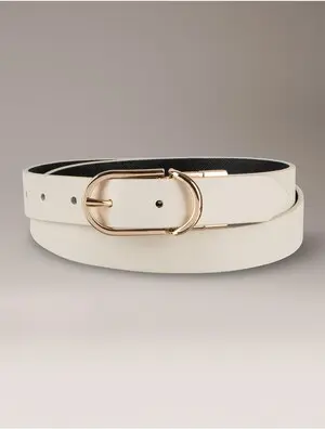 Calvin Klein Reversible Swivel Buckle Belt White