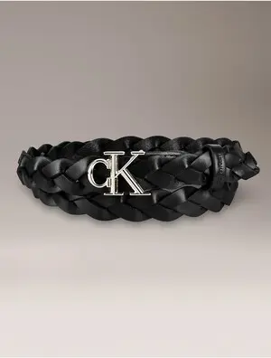 Calvin Klein Monogram Braided Belt - Black